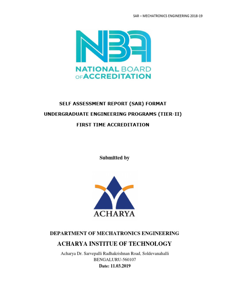 NBA SAR Mechatronics-Engineering | PDF | Curriculum | Engineering