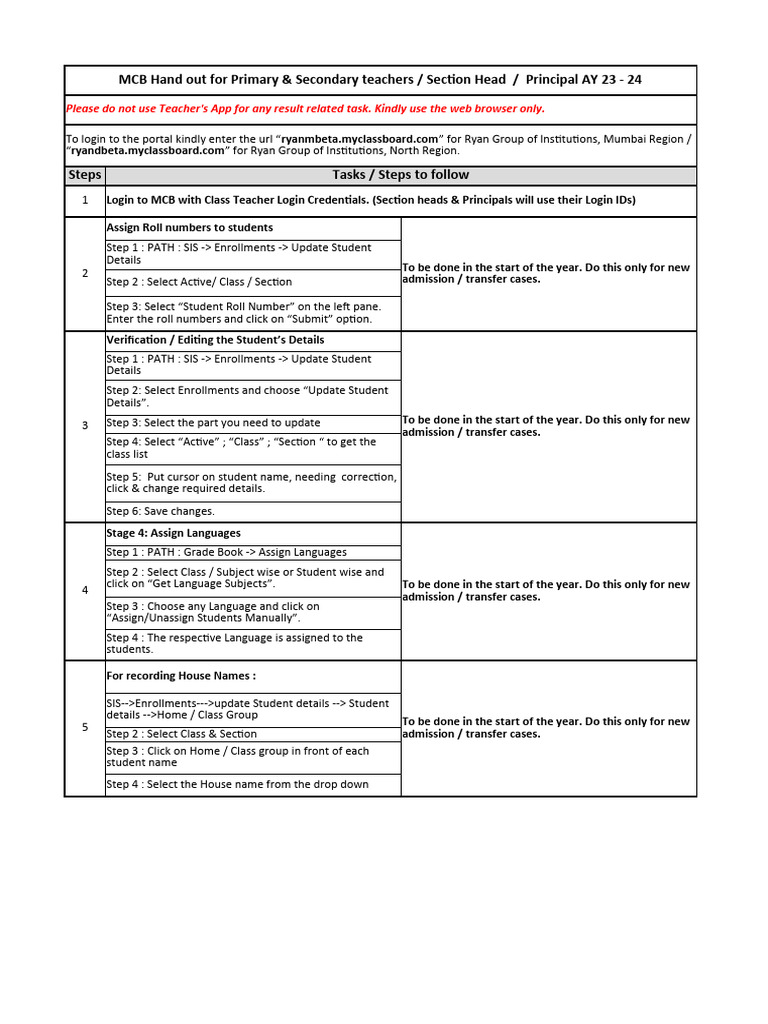 MCB Login and Reporting Guidelines 2023 | PDF | World Wide Web ...