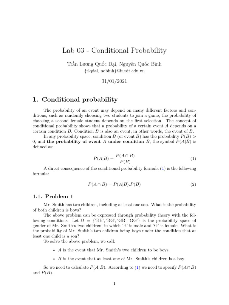 03-Conditional Probability | Download Free PDF | Statistical Theory | Measure Theory