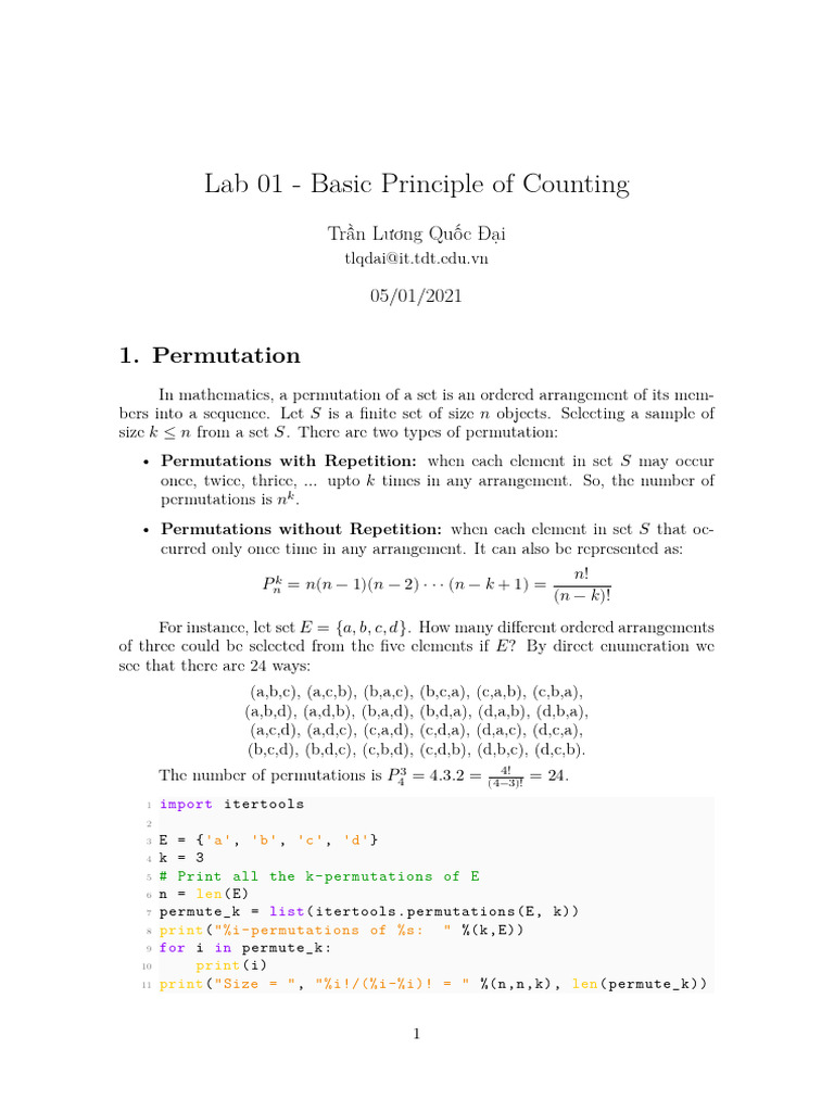 Counting Principles for Students | PDF | Discrete Mathematics | Mathematics