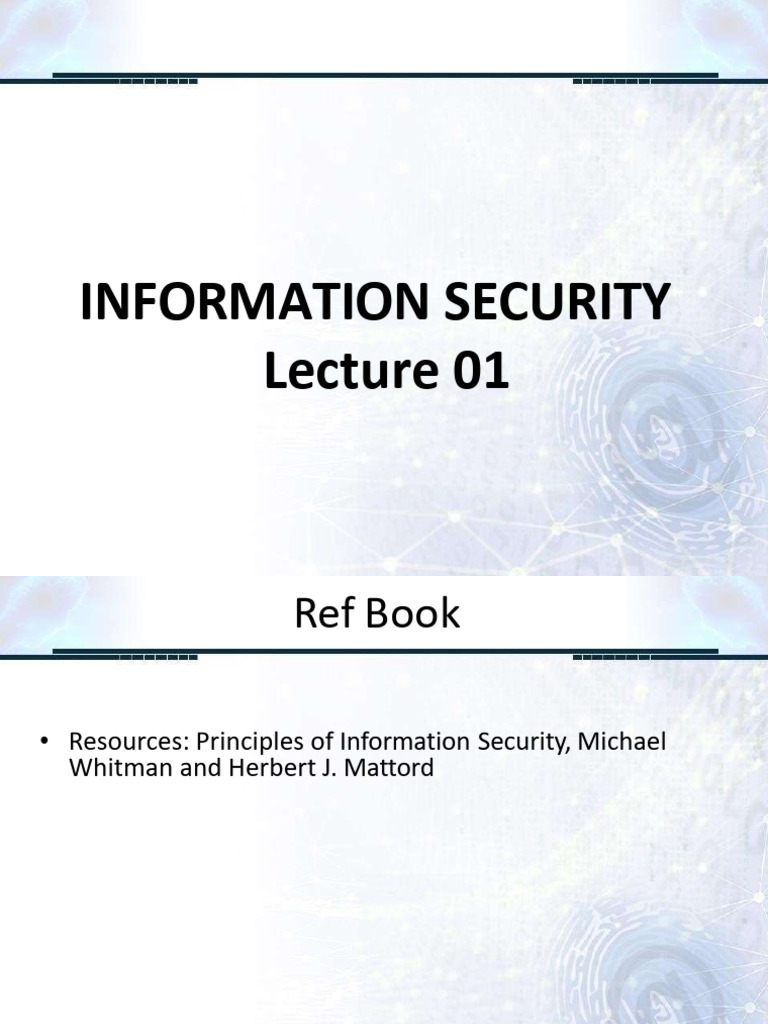 Lecture 1 | PDF | Information Security | Security