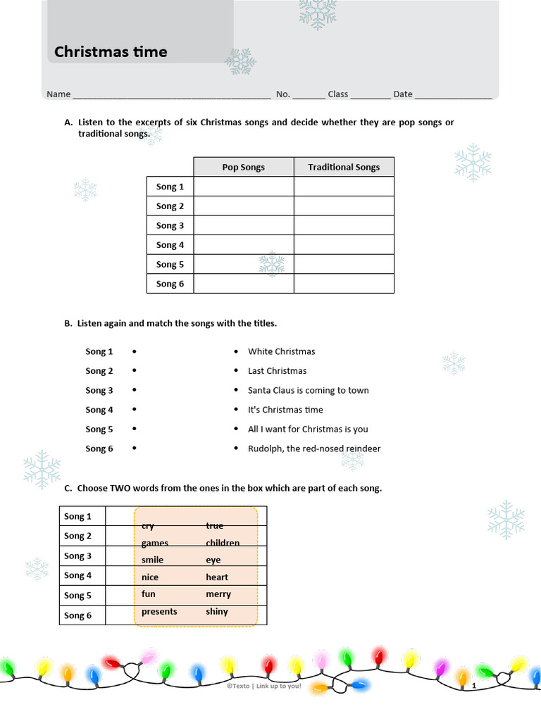 Christmas Activity Link Up | PDF | Santa Claus's Reindeer | Christmas ...