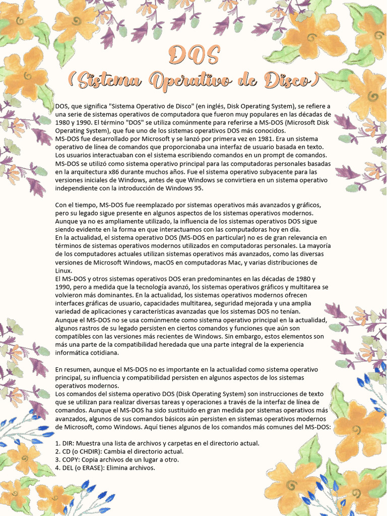 DOS | PDF | Dos | Microsoft Windows