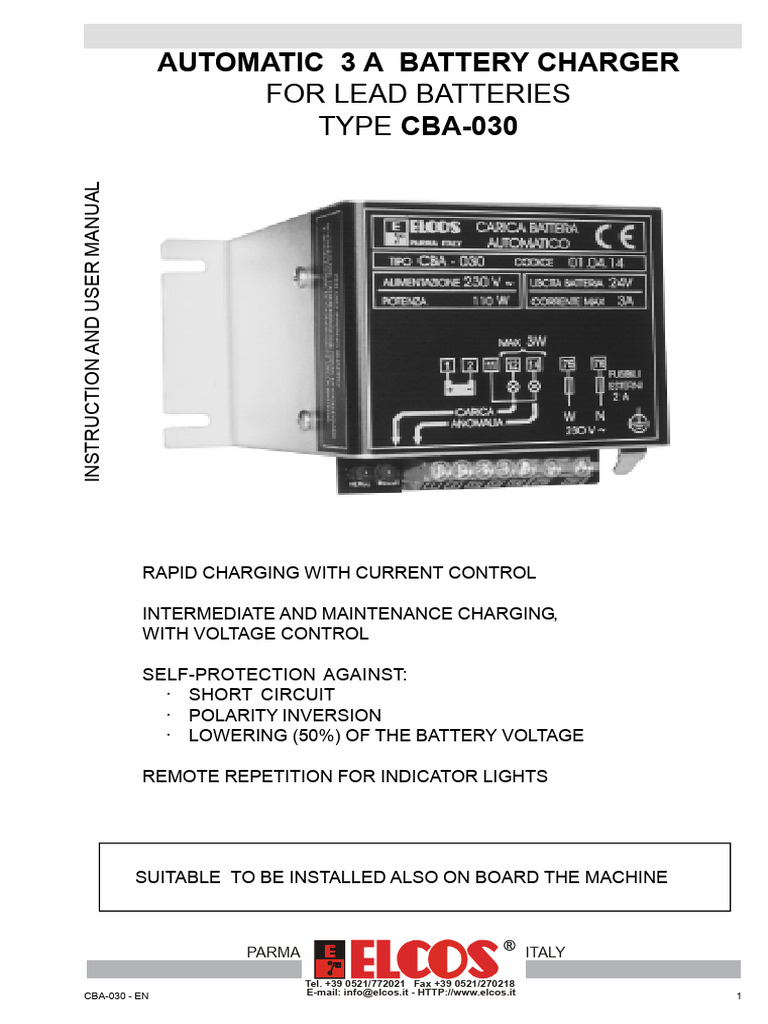 Cba-030 en | PDF | Battery Charger | Mains Electricity