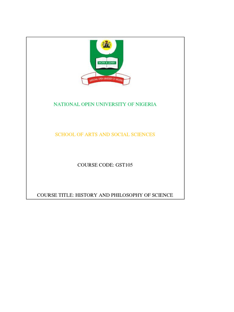 GST 105 HISTORY - PHILOSOPHY OF SCIENCE II - Teacher - Co - .Ke | PDF ...