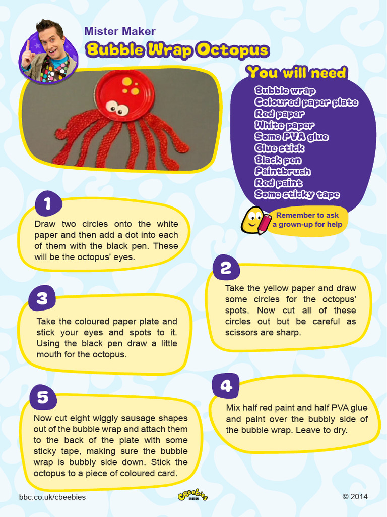 Cbeebies PDF Mister Maker Bubblewrapoctopus | PDF