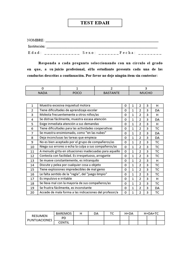 TEST EDAH | PDF