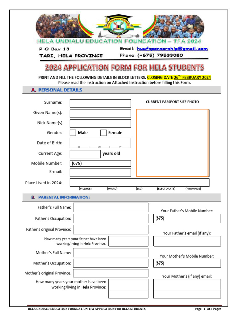 2024 Huef Application Form | PDF