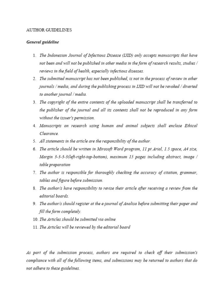 Author Guidelines | PDF | Abstract (Summary) | Written Communication