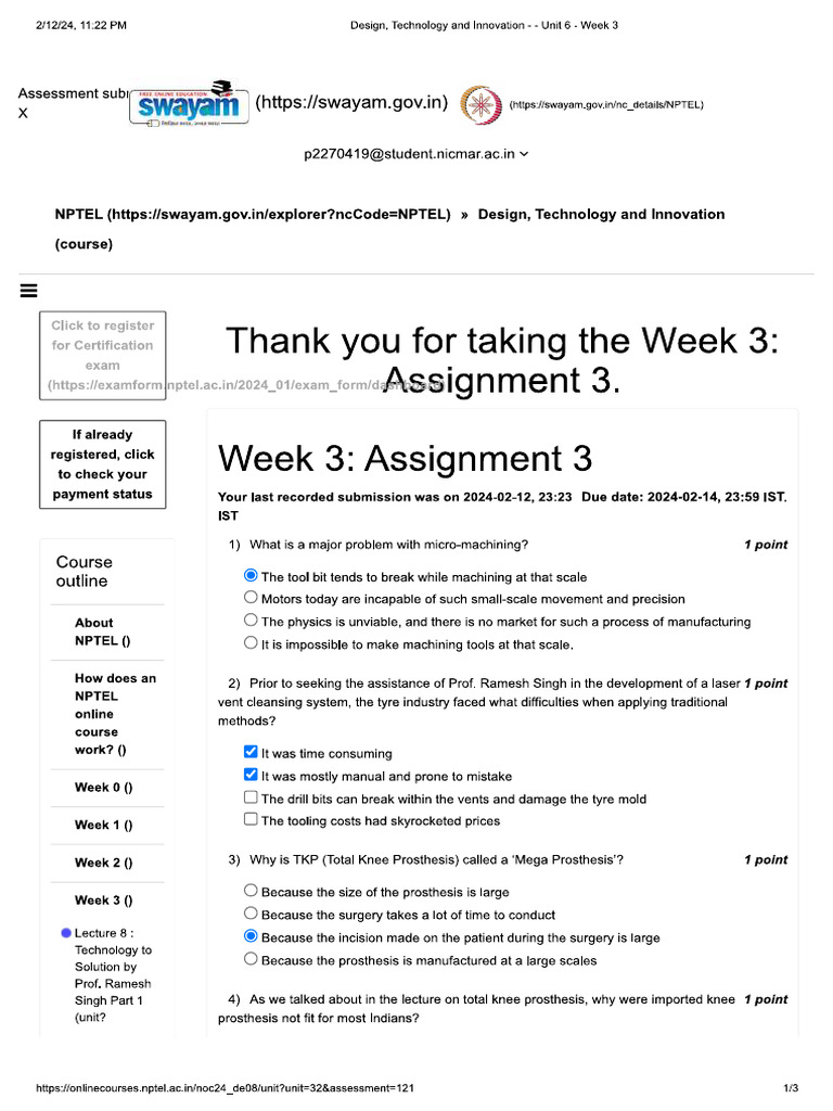week 3 design nptel | PDF
