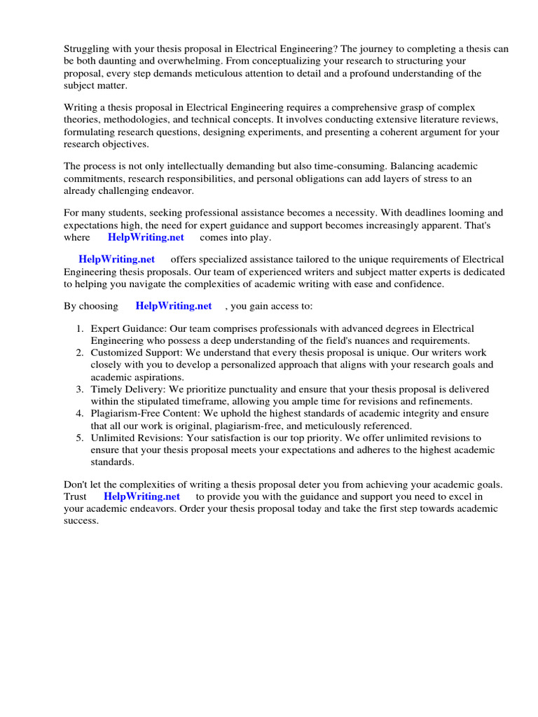 Thesis Proposal Electrical Engineering | PDF | Thesis | Engineering