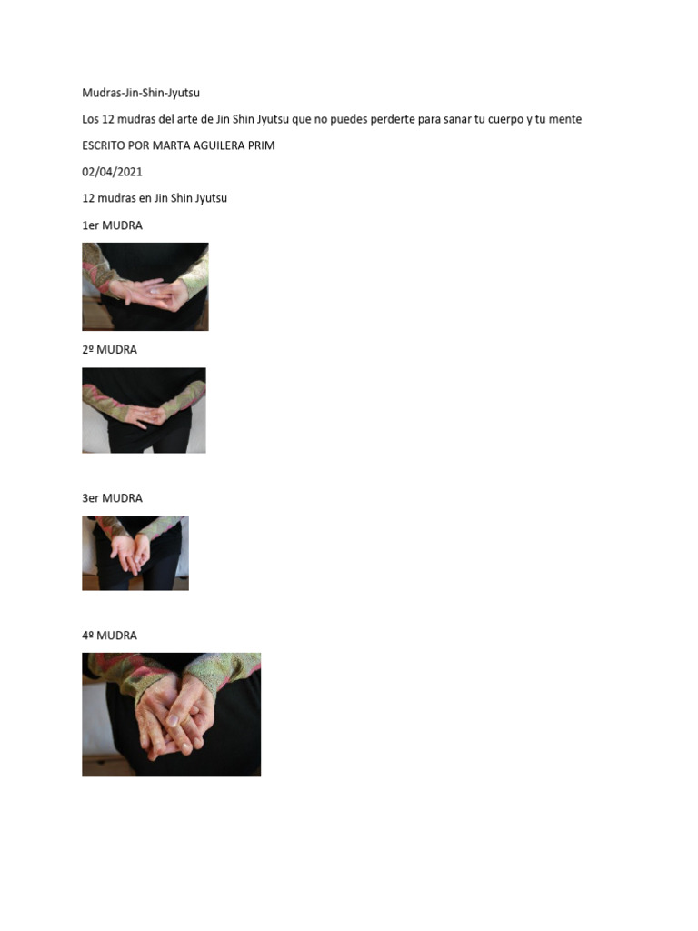 12 Mudras De Jin Shin Jyutsu Para Sanar Pdf Mano Mente