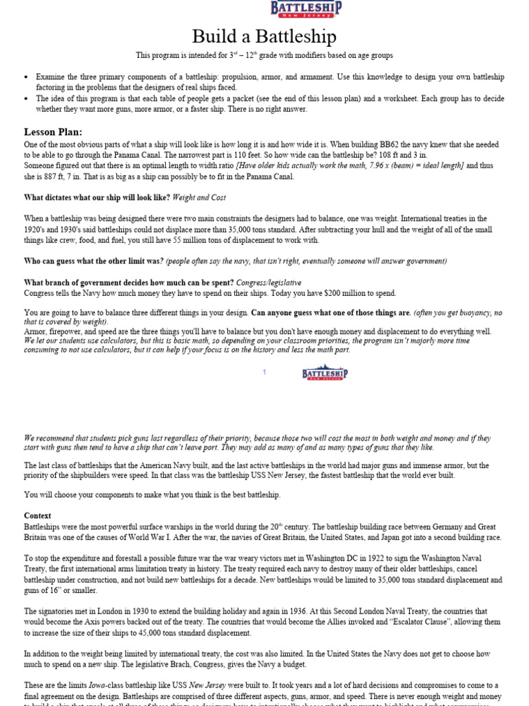 How To Build A Battleship Pdf Battleship Engines