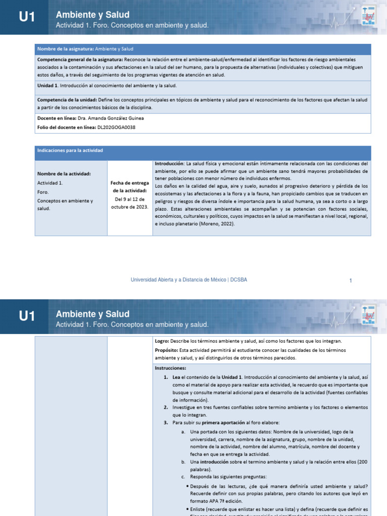 Planeación_U1_ACT1_DL_Bloque2_ (1) | PDF | Entorno natural | Ciencias de la Tierra