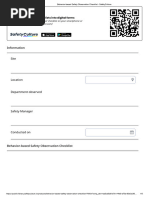 BBS Observation Checklist Template | PDF | Personal Protective ...