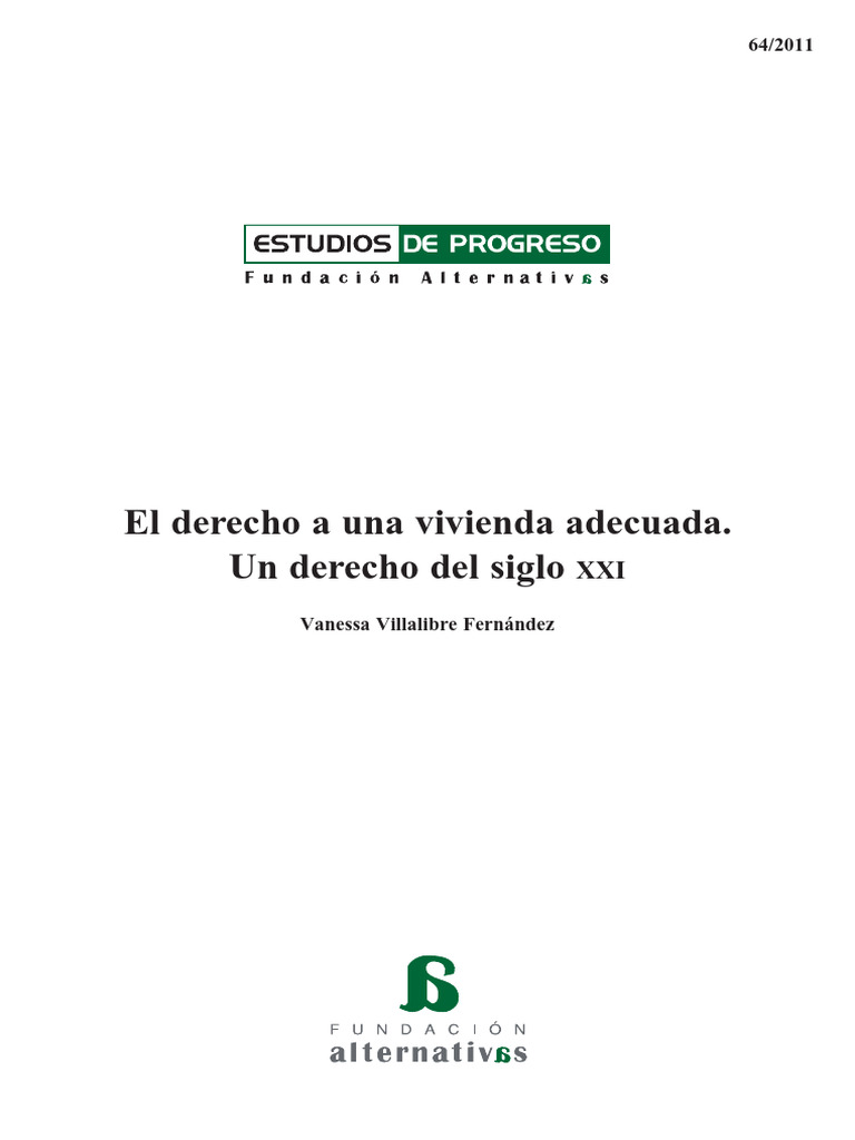 El Derecho a Una Vivienda Adecuada. Un Derecho Del XXI | PDF | Derecho a la vivienda | España