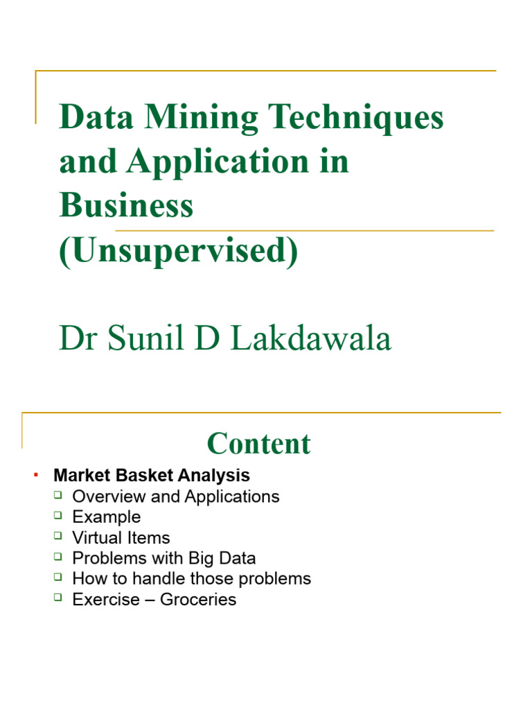 Data Mining Unupervised Techniques | PDF | Cluster Analysis | Principal Component Analysis