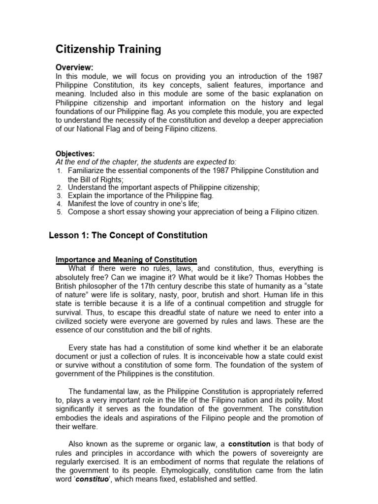 Module 3 Citizenship Training | PDF | Nationality | Citizenship