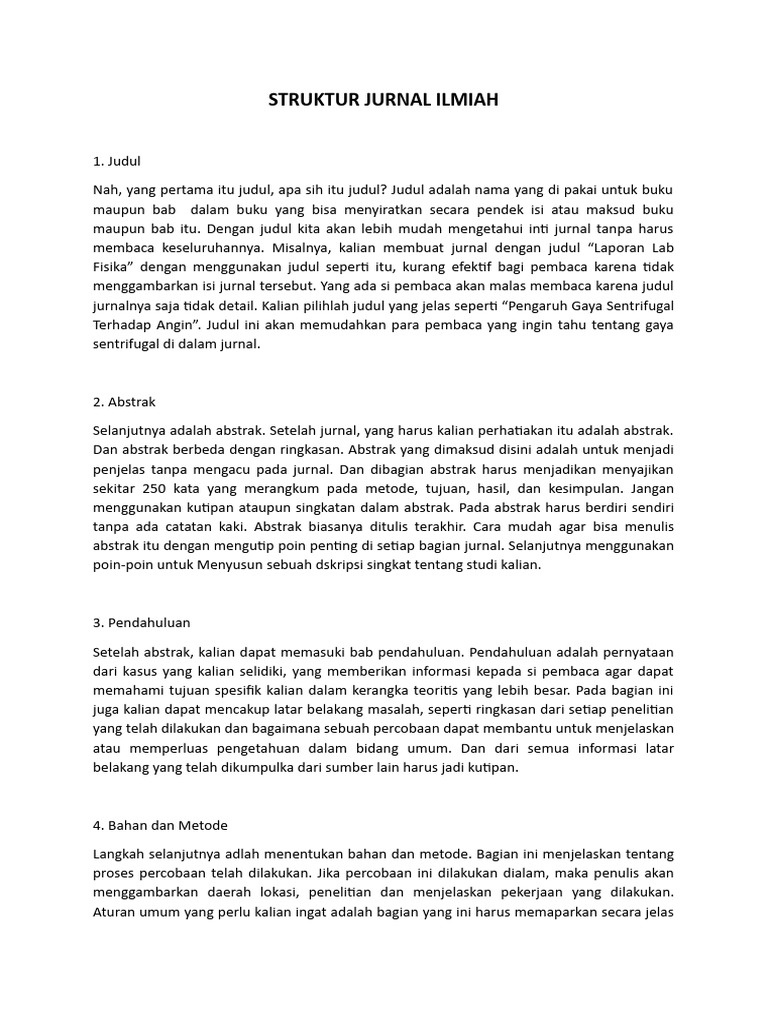 Struktur Jurnal Ilmiah | PDF