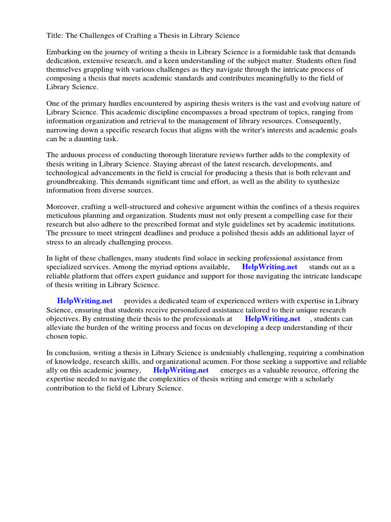 Sample Thesis Title For Library Science | PDF | Thesis | Libraries Sample Thesis Title For Library Science | PDF | Thesis | Libraries