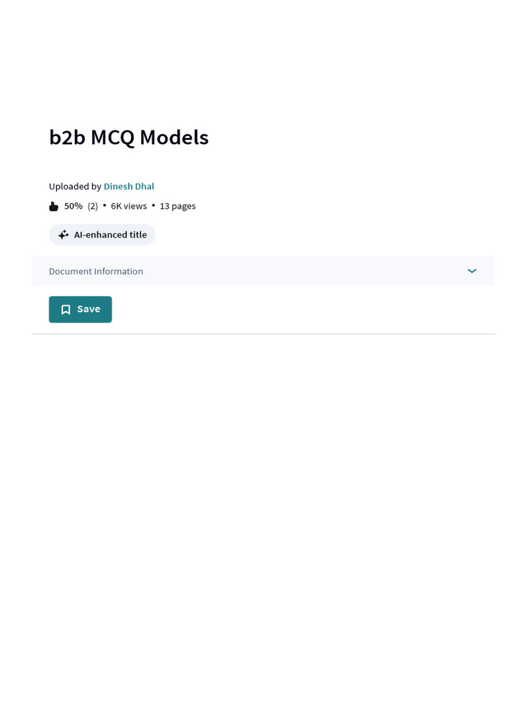 b2b MCQ Models | PDF | Sales | Demand | PDF
