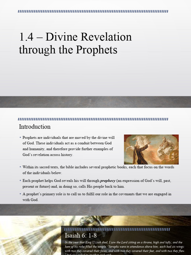 Maria Dano - 1.4 Divine Revelation Through The Prophets | PDF ...