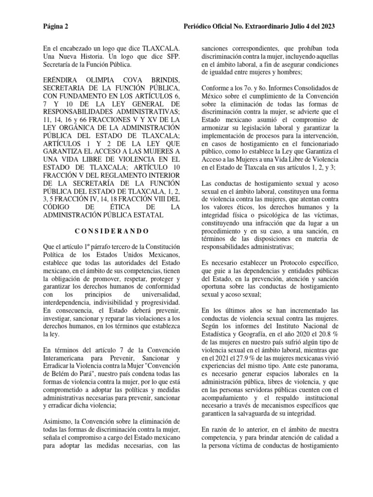 Protocolo Para La Prevención Atencion Y Sancion Del Pdf Acoso