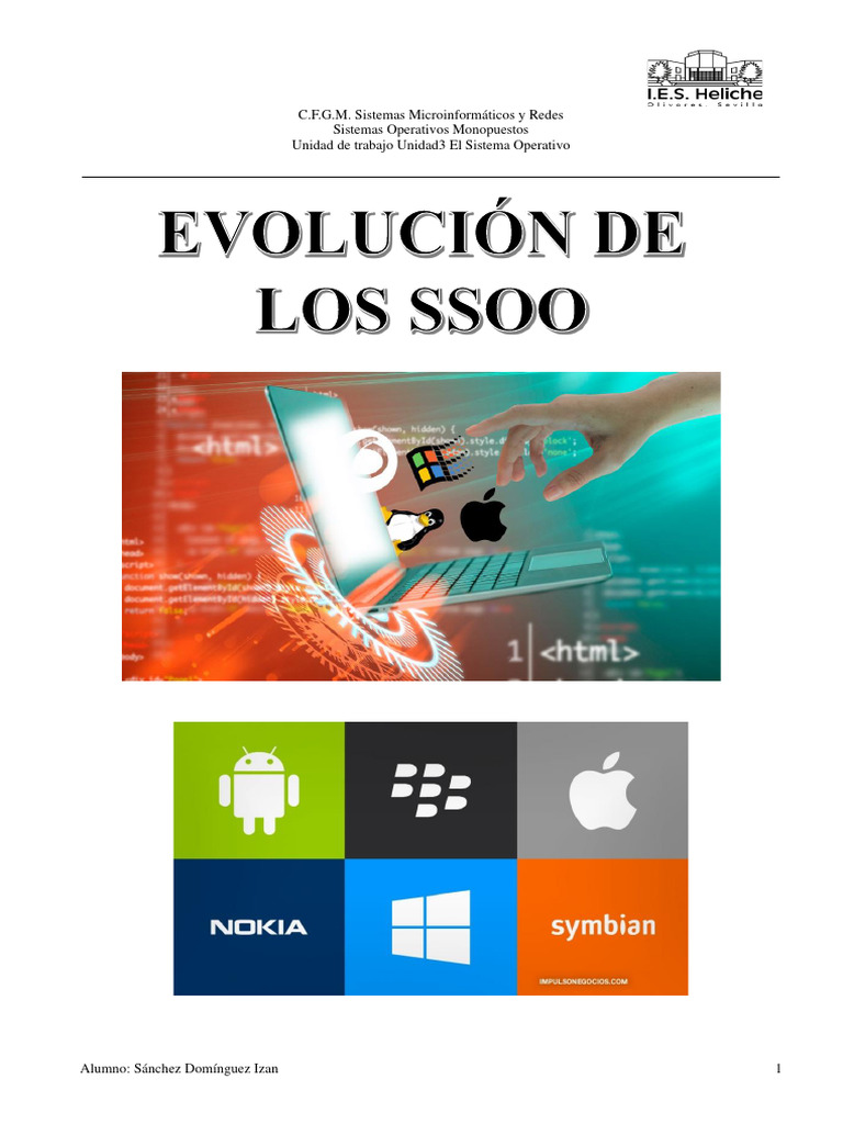 SánchezDomínguezIzan t3 Evolución de Los SSOO | PDF | Sistema operativo ...