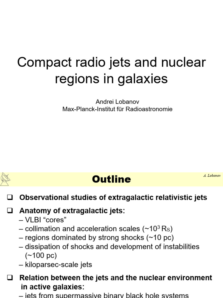 Compact Radio Jets and Nuclear Regions in Galaxies | PDF ...
