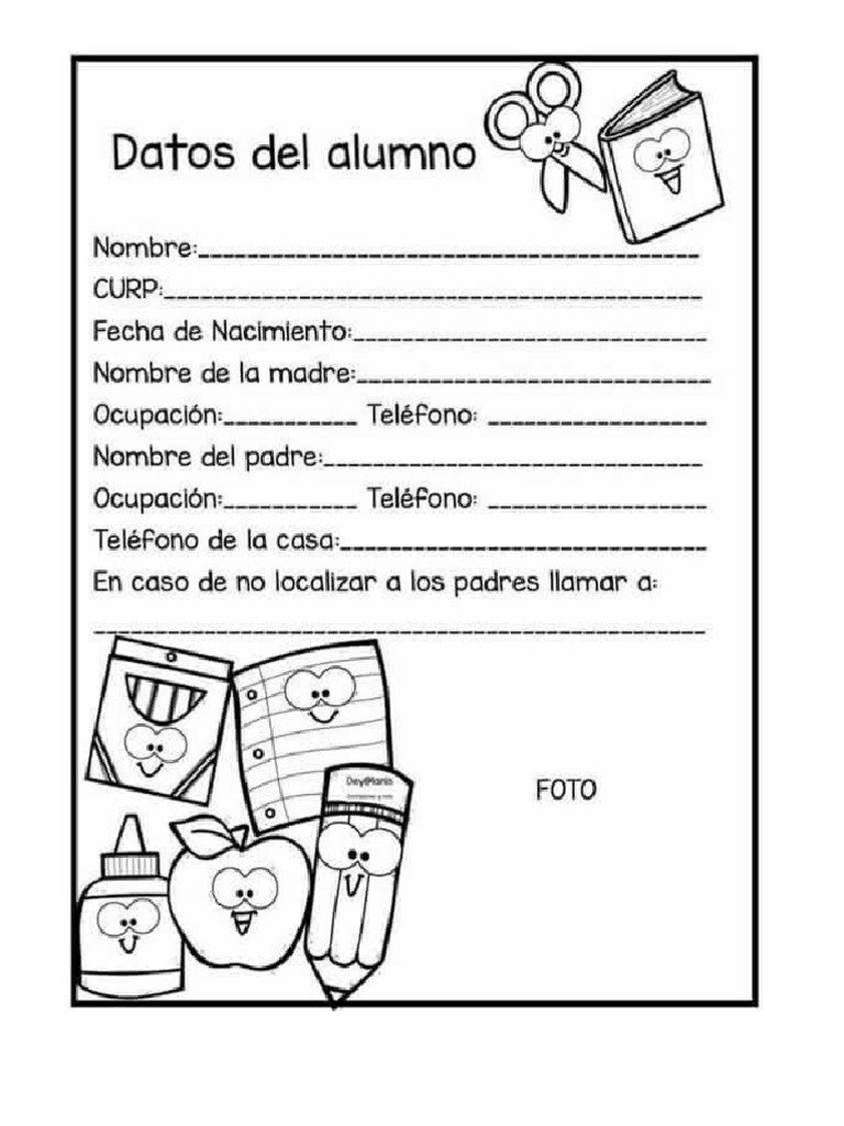Formato Datos Del Alumno | PDF