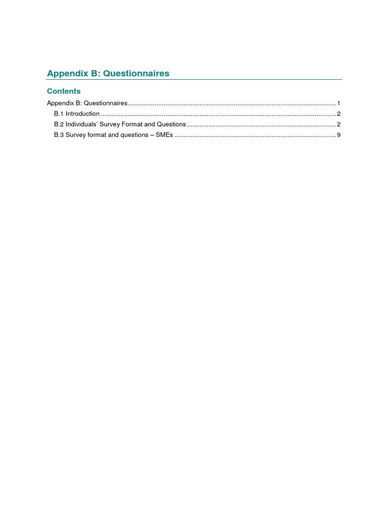 Compliance Perceptions Survey 2014 - Appendix B Questionnaires | PDF ...