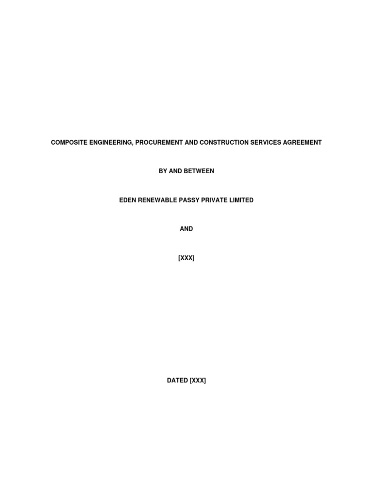 Solar EPC Agreement: Eden Renewable | PDF | Waste | Environmental Law