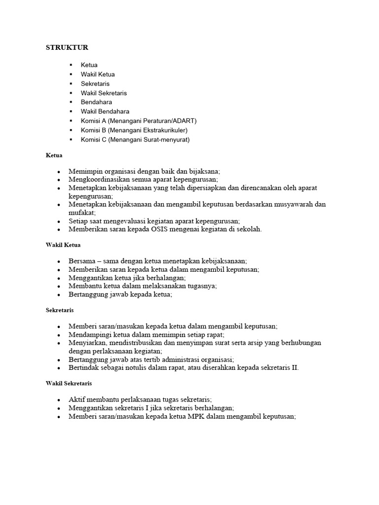 Struktur Organisasi Mpk Dan Tugasnya Pdf