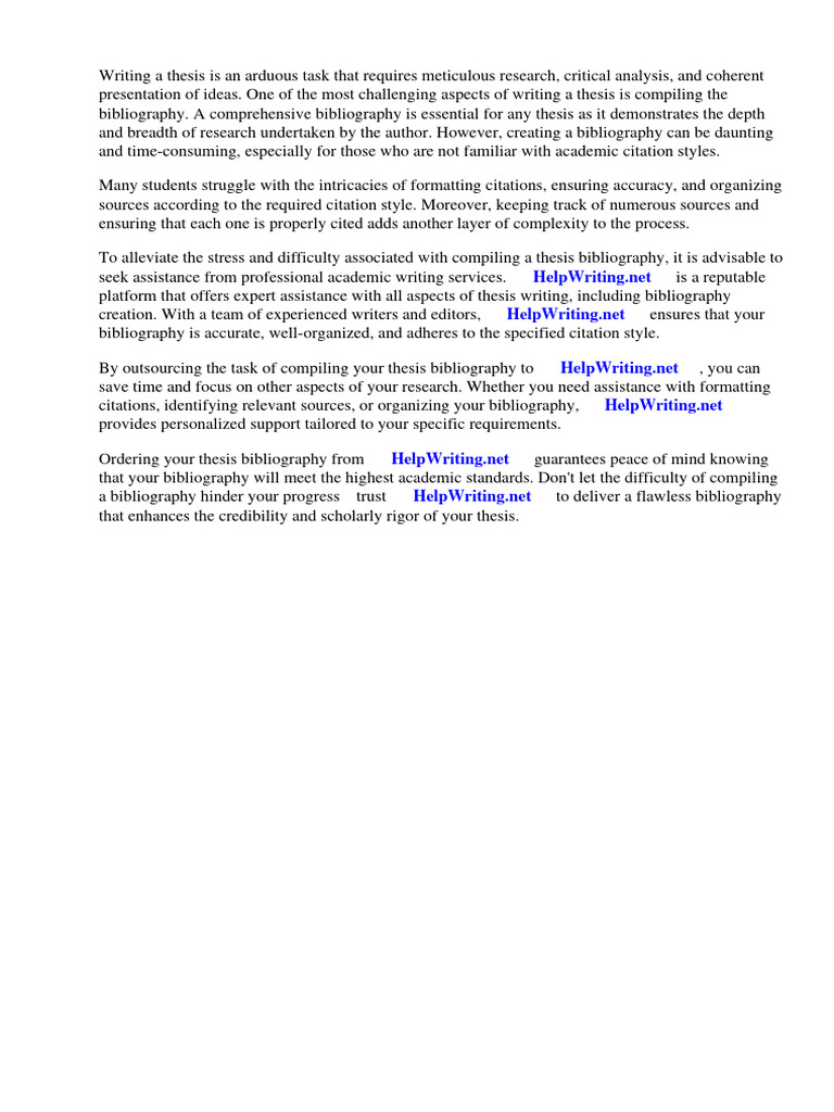 Thesis Bibliography Samples | PDF | Citation | Bibliography