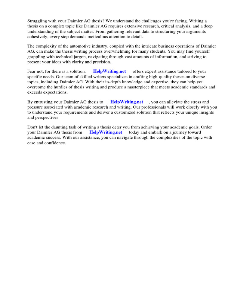 Daimler Ag Thesis | PDF | Motor Vehicle | Vehicles