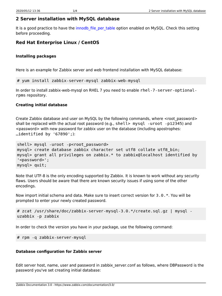 2 Server Installation With Mysql Database | PDF | My Sql | Databases