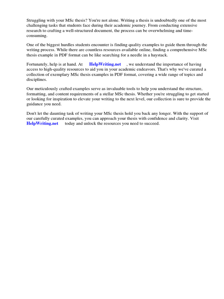 MSC Thesis Example PDF | PDF | Concrete | Thesis