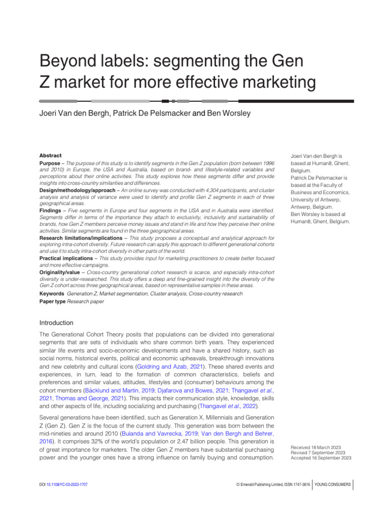 Segmenting Gen Z for Effective Marketing | PDF | Market Segmentation ...