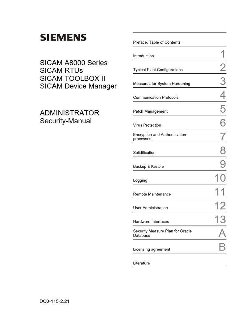 Sicam A8000 Series Rtus Toolbox II Devicemanager Admin Security Eng | PDF | Computer Network ...