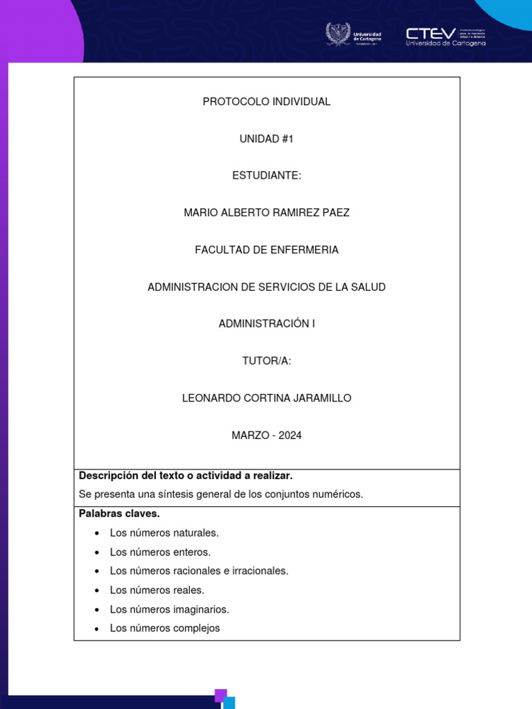 Operaciones con Conjuntos Numéricos | PDF | División (Matemáticas ...