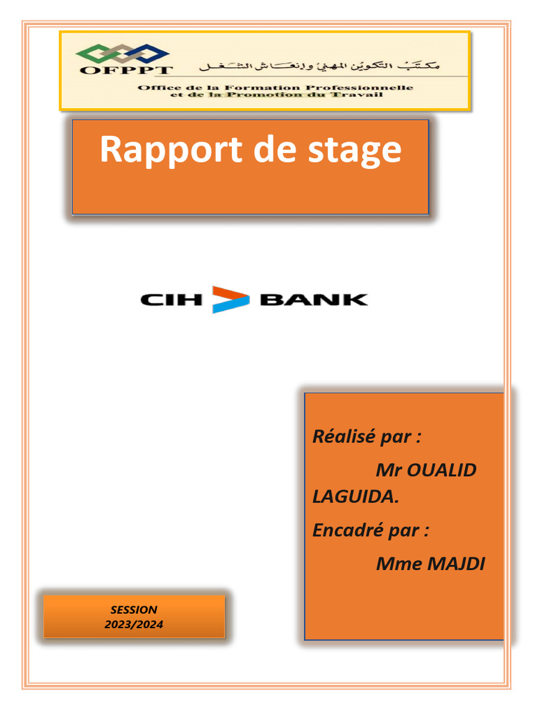Rapport de Stage Cih Bank | PDF | Banques | Chèque