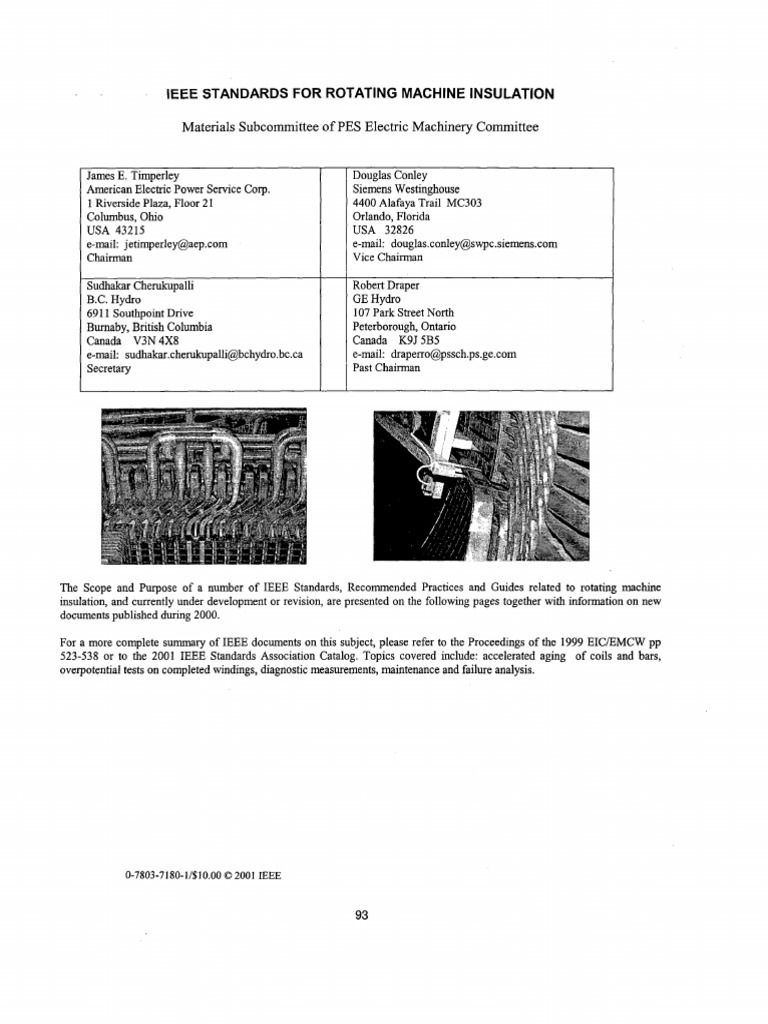 Ieee Standards For Rotating Machine Insulation | PDF | Insulator ...