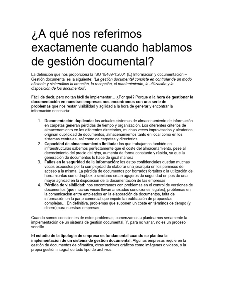 GESTION DOCUMENTAL 1.. | PDF | Gestión de registros | Ingeniería de software