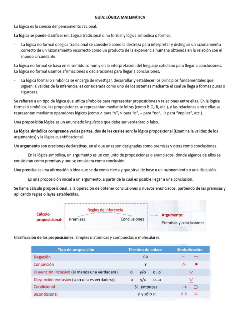 Guía de Lógica Simbólica | PDF | Proposición | Lógica matemática