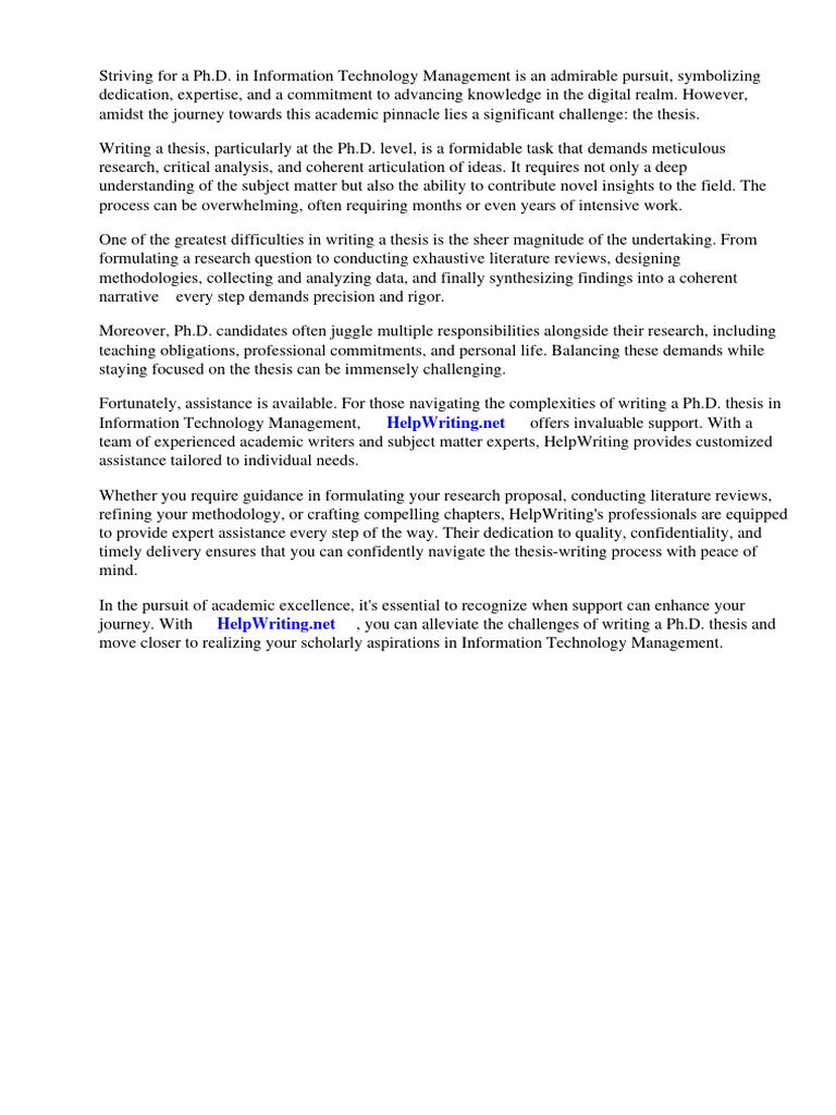 PHD Thesis Information Technology Management | PDF | Thesis | Methodology