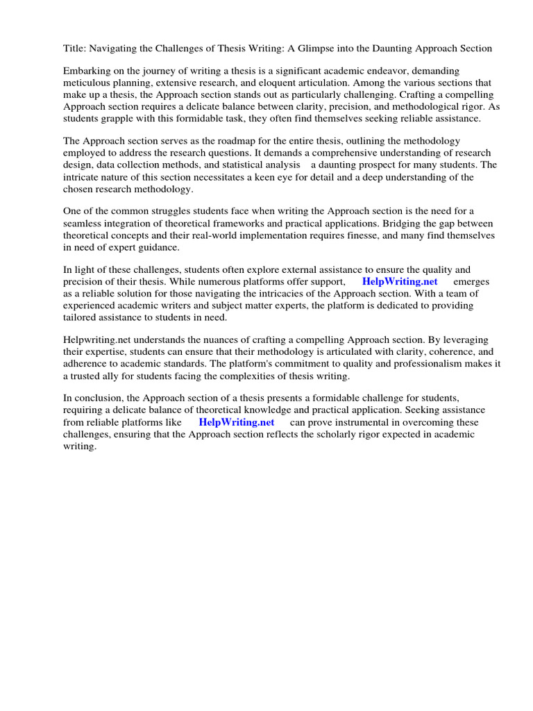 Thesis Approach Section | PDF | Methodology | Quantitative Research