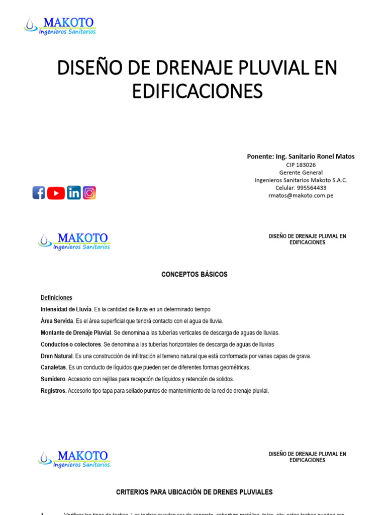 Diseño de Drenaje Pluvial en Edificaciones | PDF | Drenaje | Lluvia