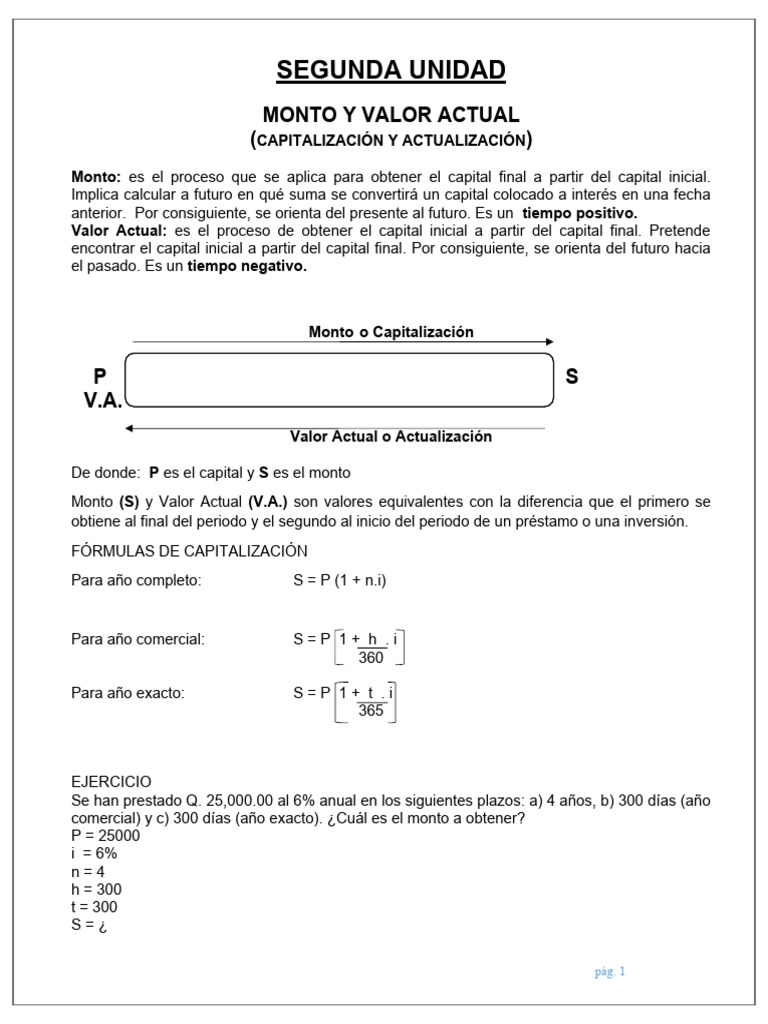 Monto y Valor Actual en Finanzas | PDF | Interés | Deuda