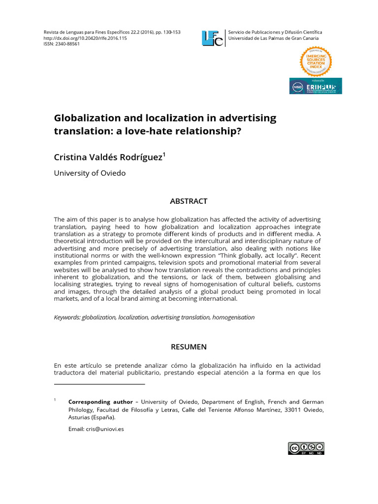 Globalization and Localization in Advert | PDF | Translations | Advertising
