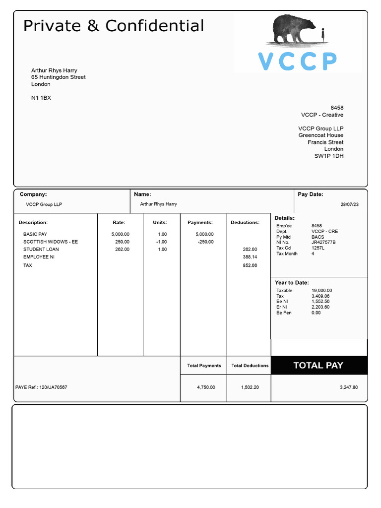 A4 Laser History Payslip Reprint (Plain) VCCP v1 | Download Free PDF ...